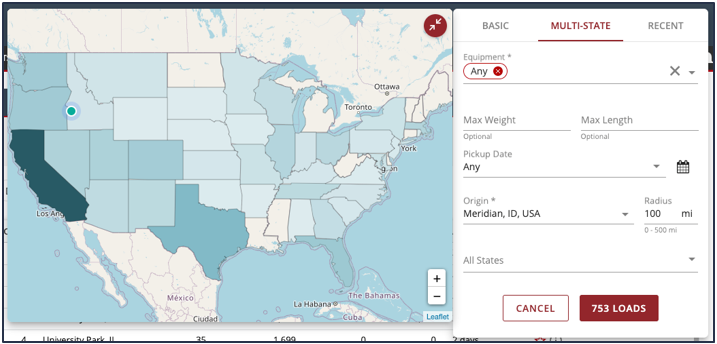 Multi-state Map Search with Load Density