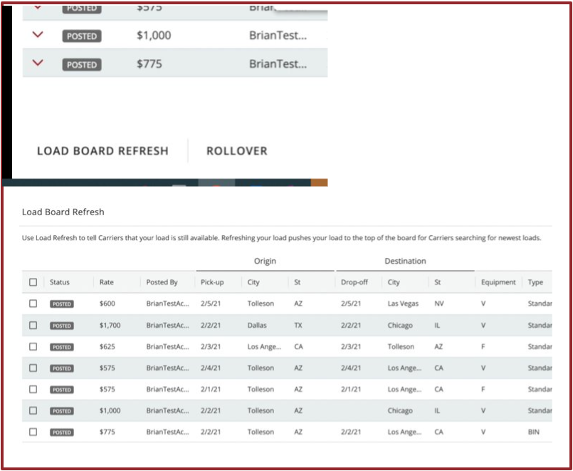 New Load Post: Load Board Refresh