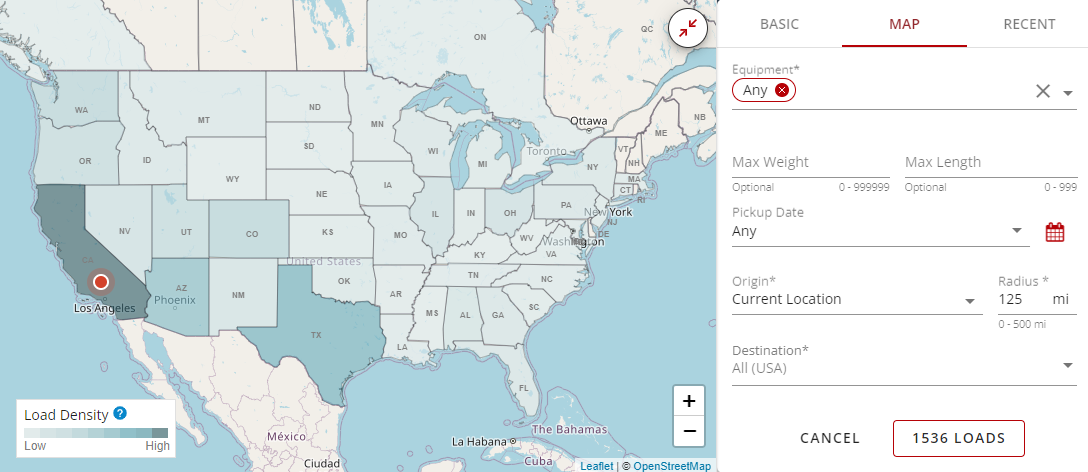 Map Search with Load Density