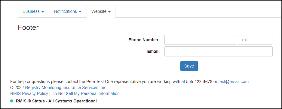 RMIS Self Serve Portal