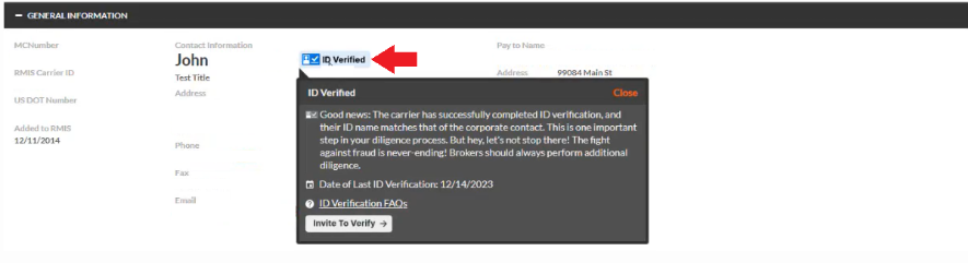 Invite to Verify - ID Verification Badges
