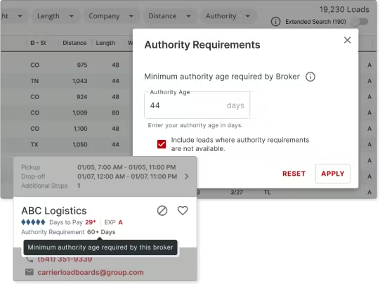 Authority Age Requirements